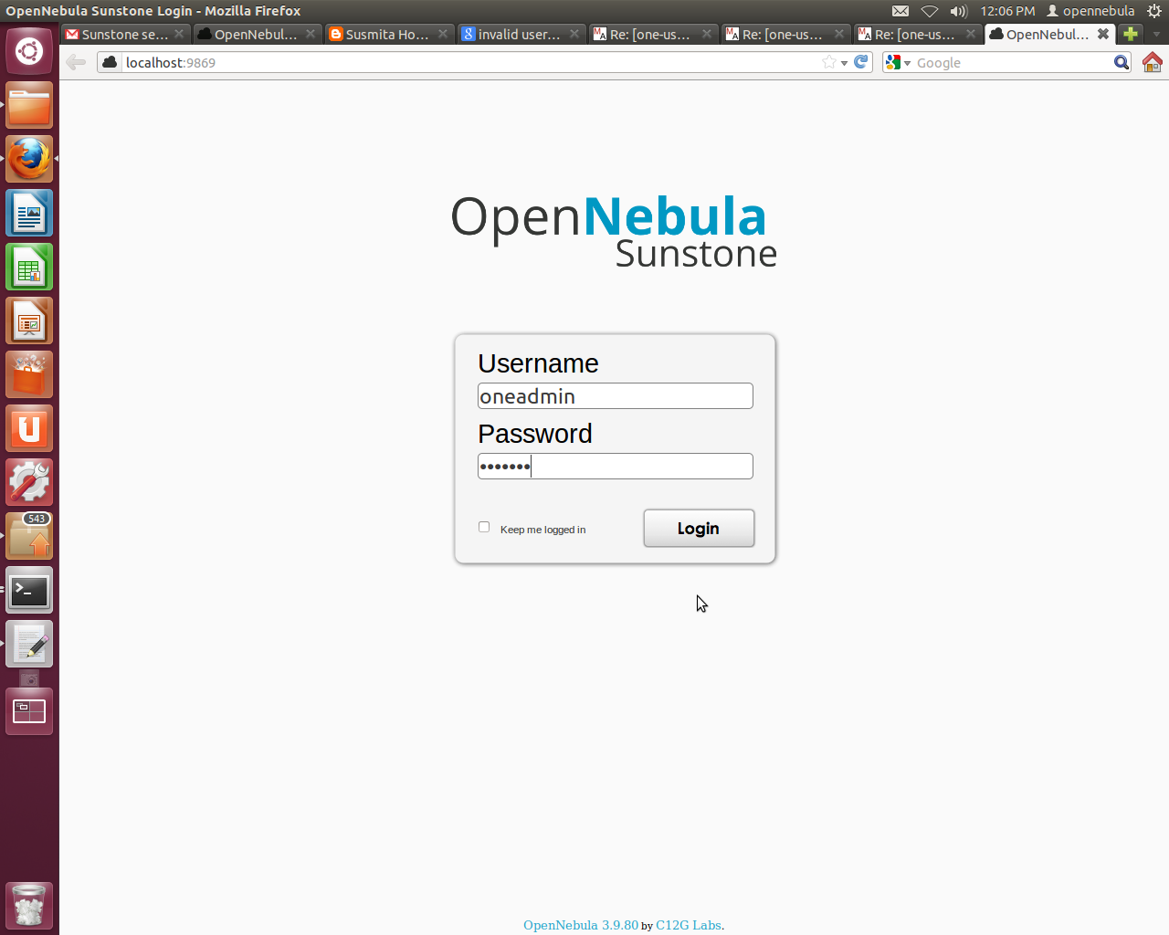 [one-users] Unable to login into Opennebula Sunstone